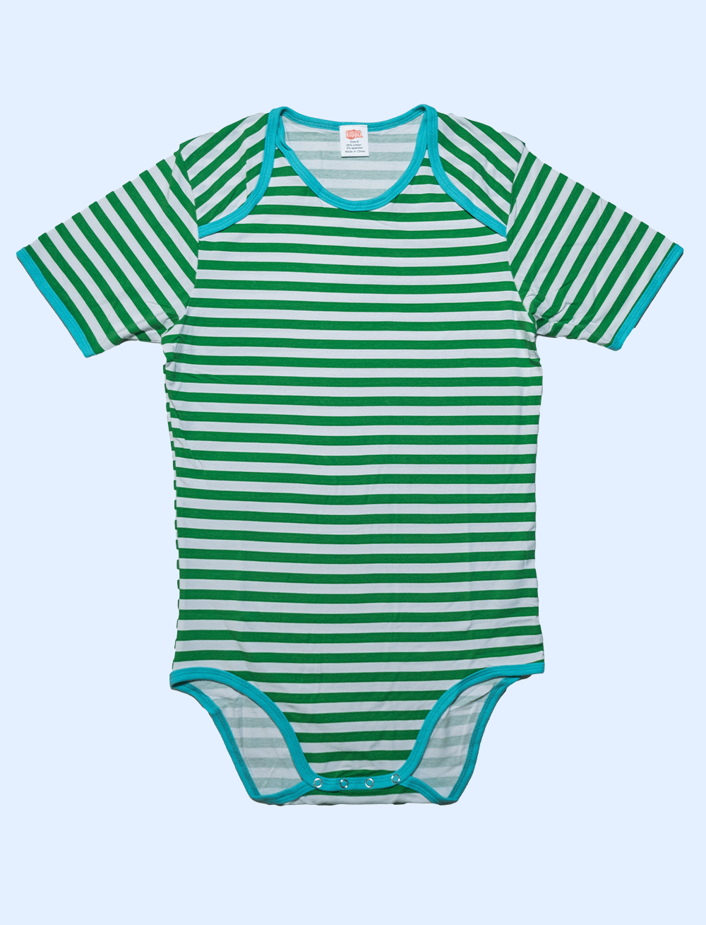 White and Green Stripes Onesie - Kiddo Diapers