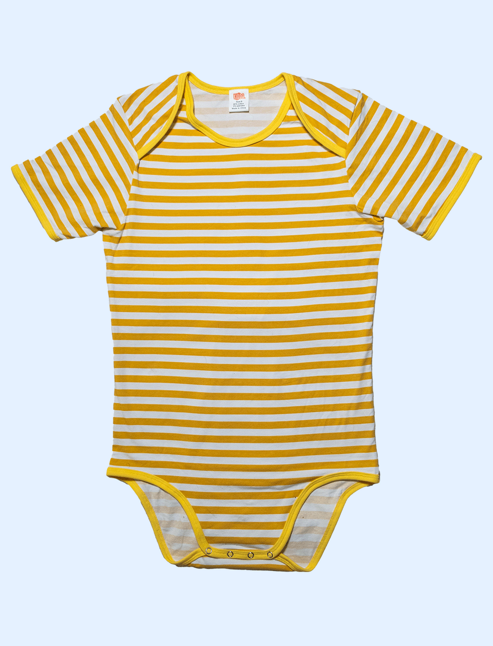 White and Yellow Stripes Onesie - Kiddo Diapers