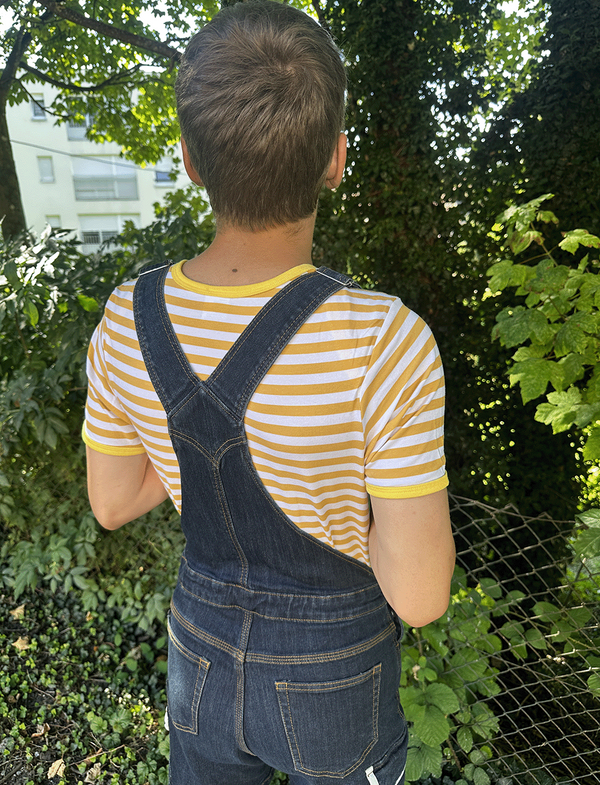 White and Yellow Stripes Onesie - Kiddo Diapers